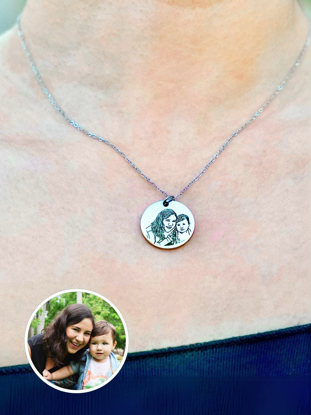 Collar personalizado con fotografía redondo – Stephanie Erbe