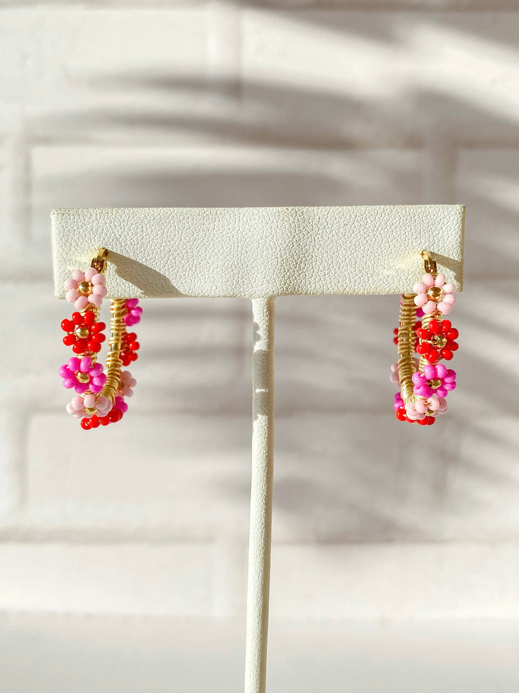 Arracadas flores - Rosa/rojo – Stephanie Erbe