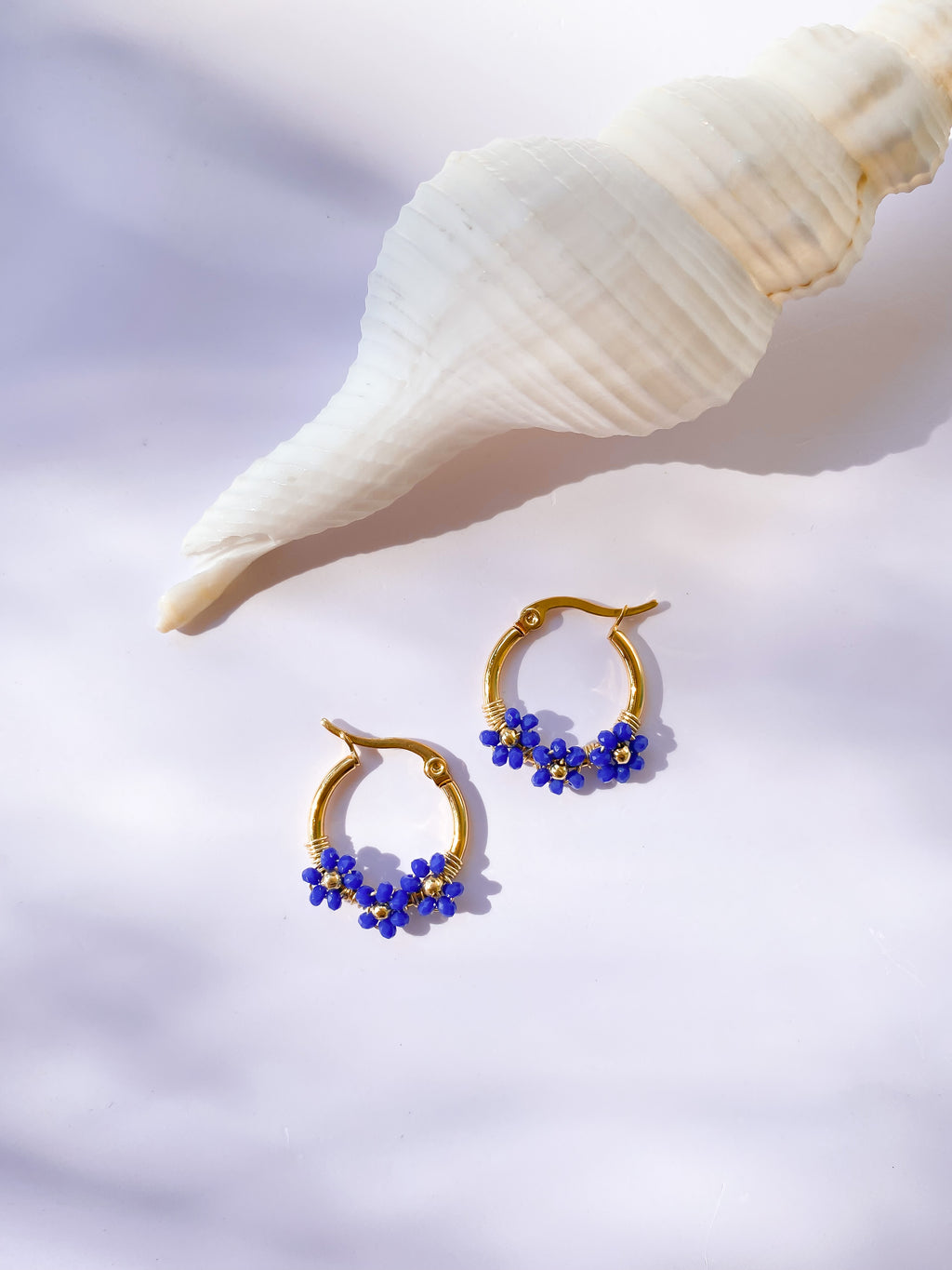 Arracadas de flores de cristales - azul rey – Stephanie Erbe