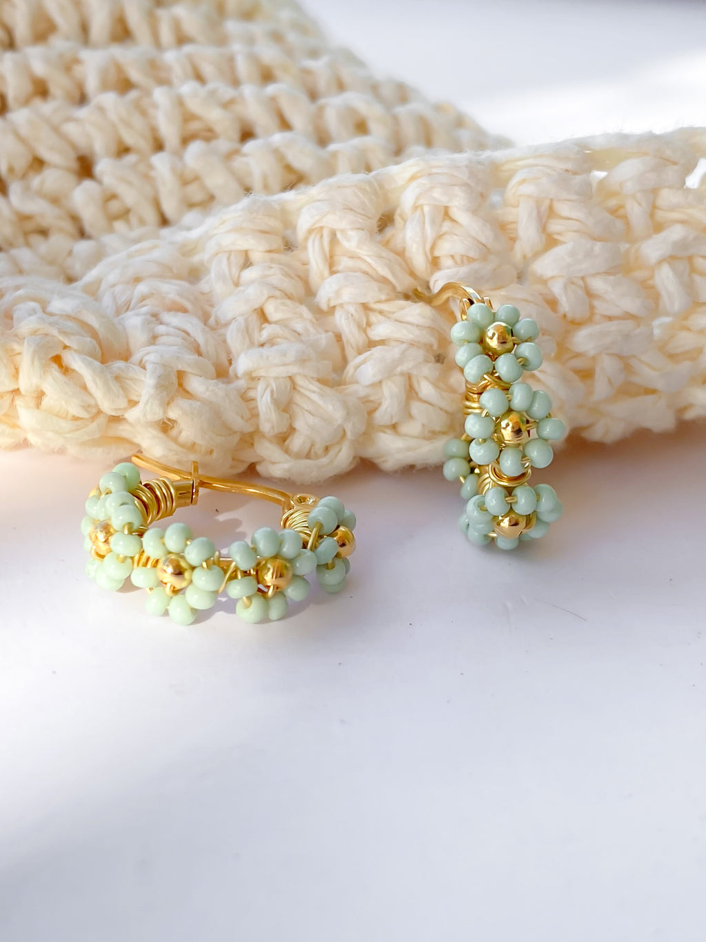 Arracadas de flores mini - Verde – Stephanie Erbe