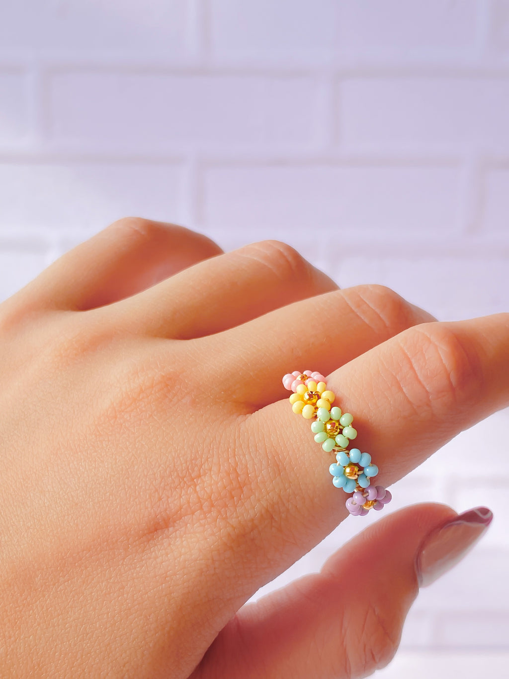 Anillo flores / rainbow pastel – Stephanie Erbe